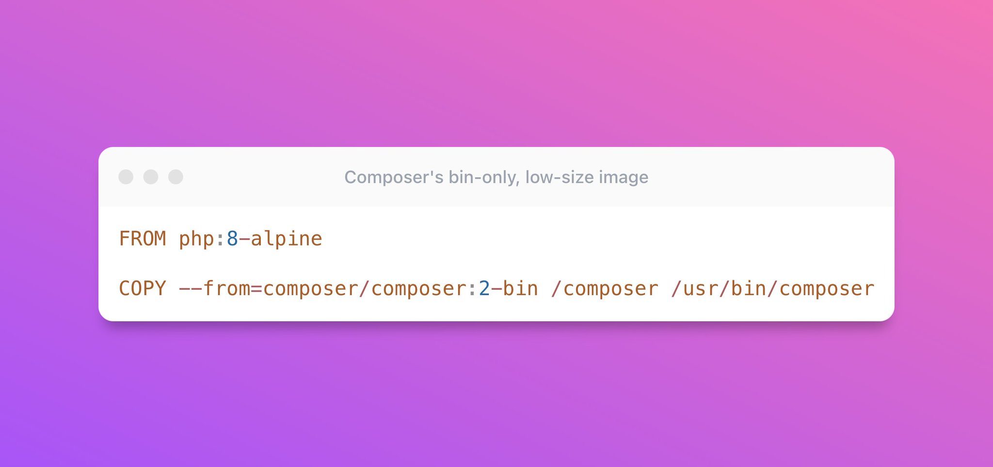 Composer Binary only Docker Images Codito dev